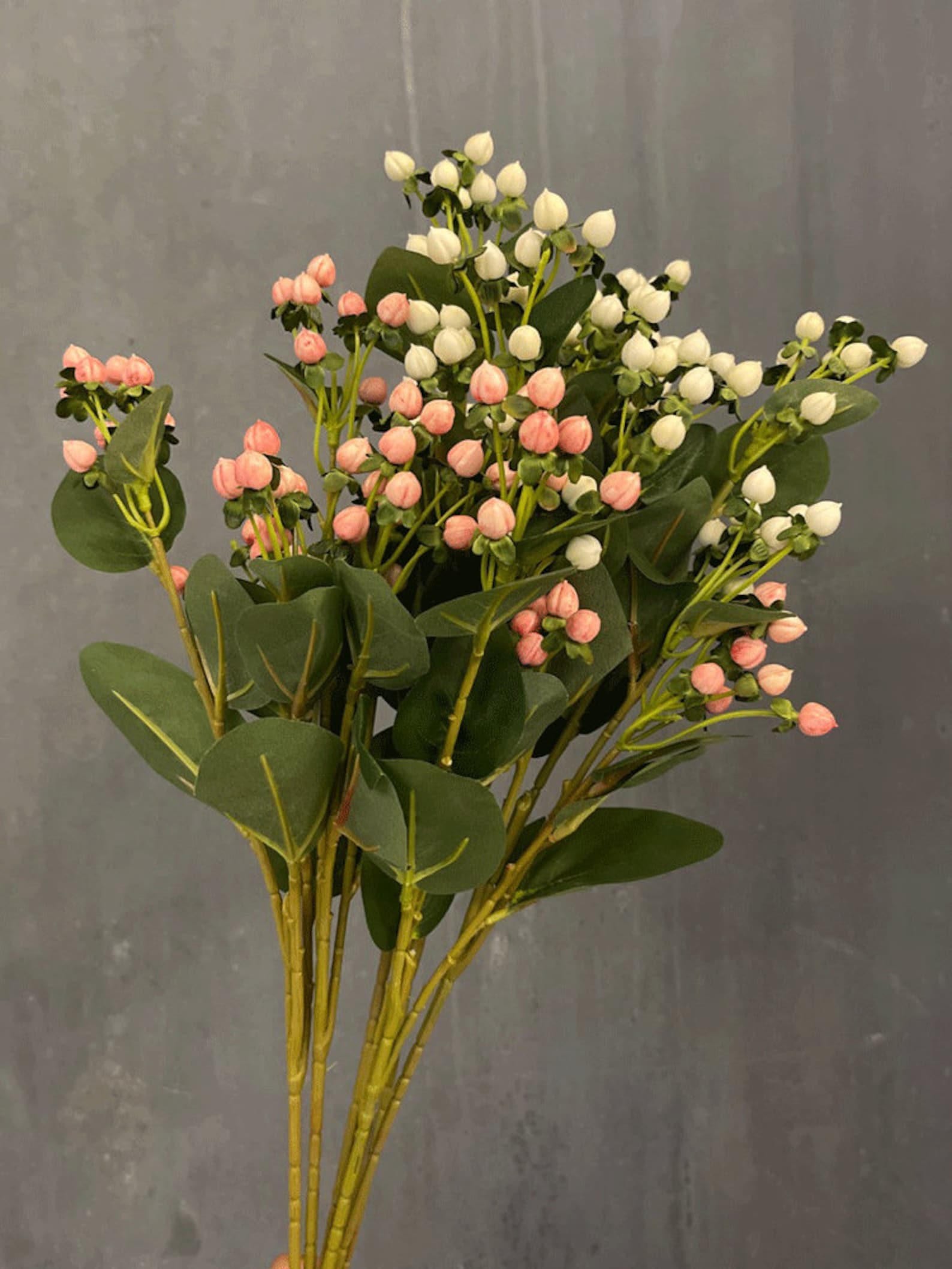 Artificial Hypericum Spray, Fake St. John's Wort Flower Stem, Realistic ...