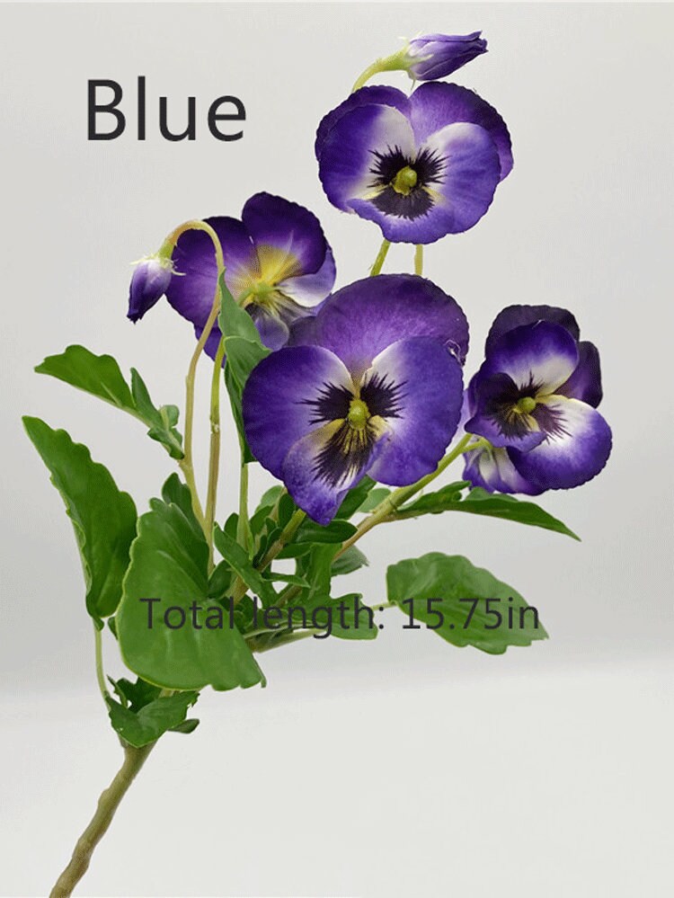 Realistic Johnny Jump up Viola Tricolor Flower Stem, Artificial Flower ...