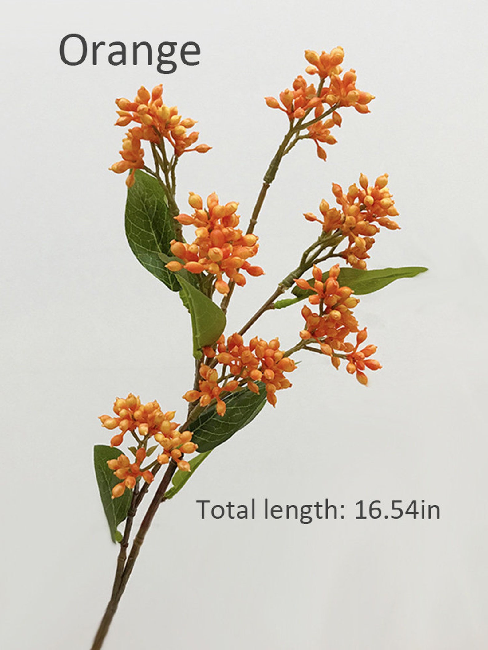 Berry Stem With Foliage Artificial, Fake Wild Fruit Branch, Rustic ...