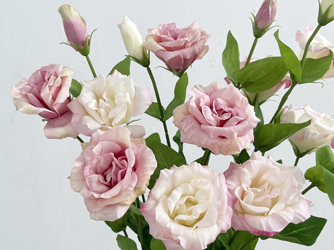 Lisianthus Stem With Bud, Artificial Eustoma Flower With Foliage, Real ...