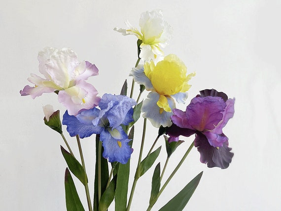 Iris Stem With Foliage Quality Artificial Flower and Bud - Etsy