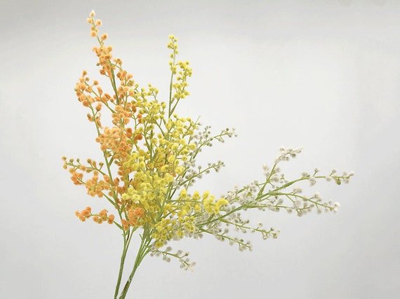 Acacia Flower Stem Artificial Wildflower Home Floral Decor - Etsy