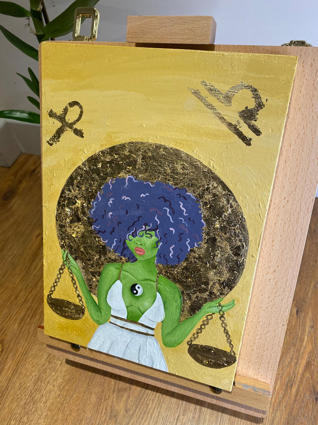 Libra Goddess Zodiac Oil Painting A4 - Etsy