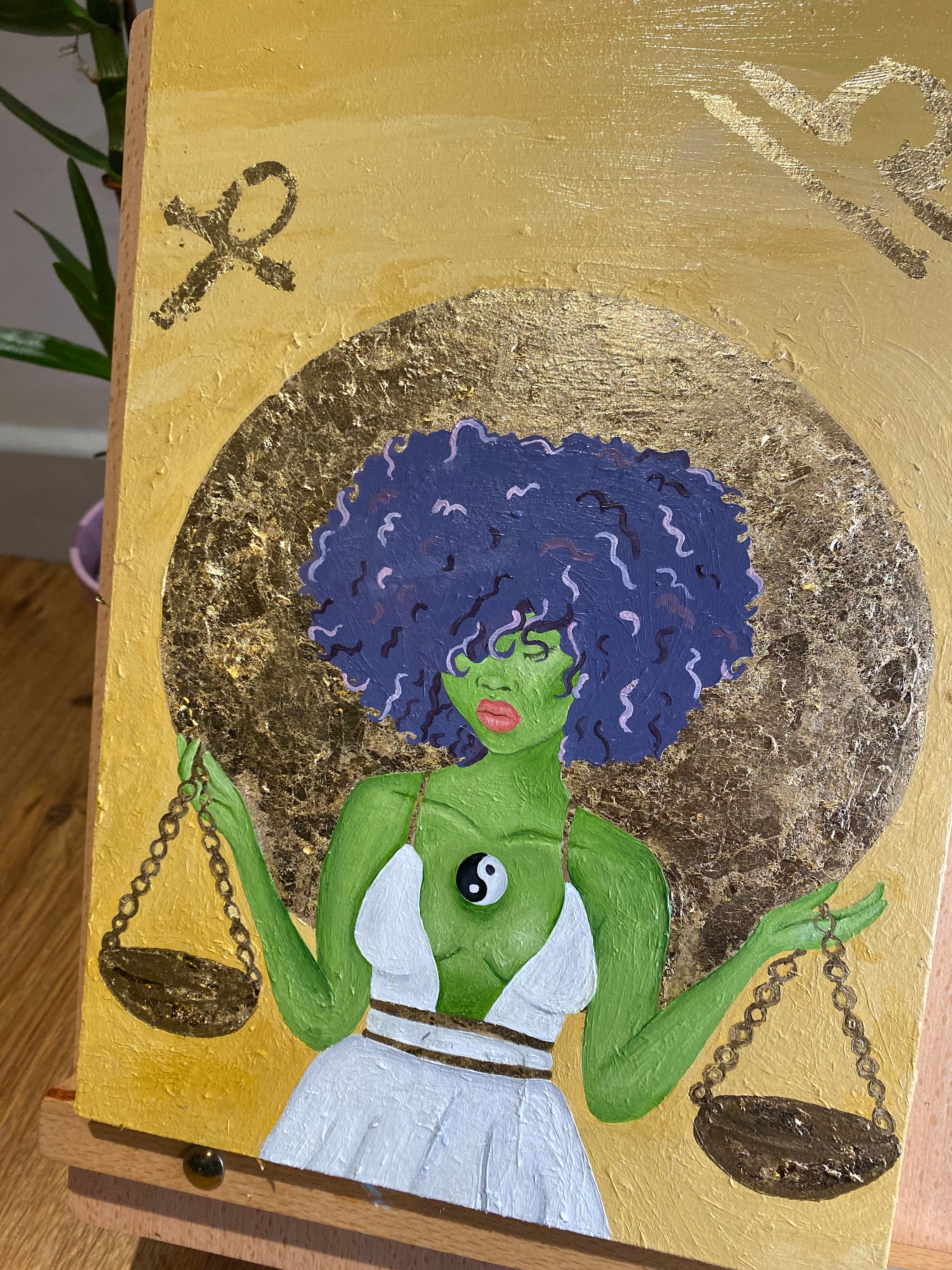 Libra Goddess Zodiac Oil Painting A4 - Etsy
