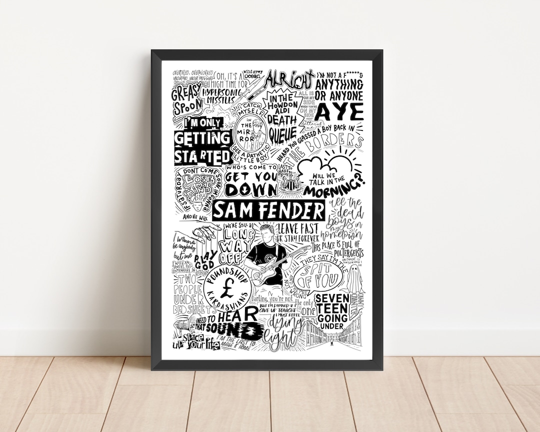 Sam Fender Lyric Print Doodle Fan Poster Art Music Lover Gift - Etsy UK
