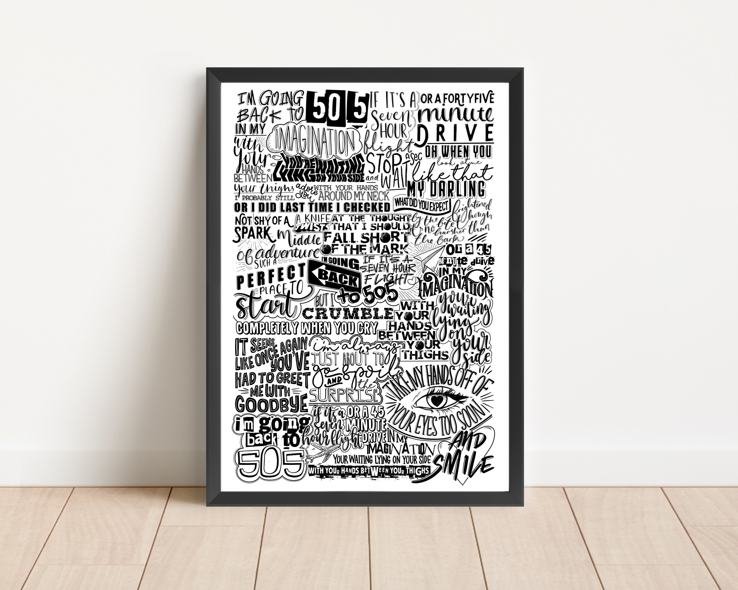 Arctic Monkeys 505" Lyric Print | Arctic Monkeys Premium Matte Vertical ...