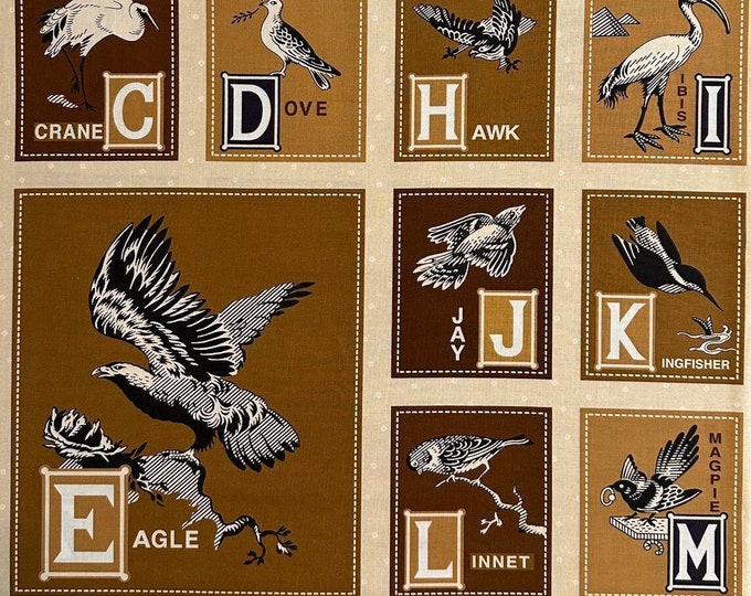 Birds of A Feather Panel by Kaye England | Alphabet | Abc's | Brown ...