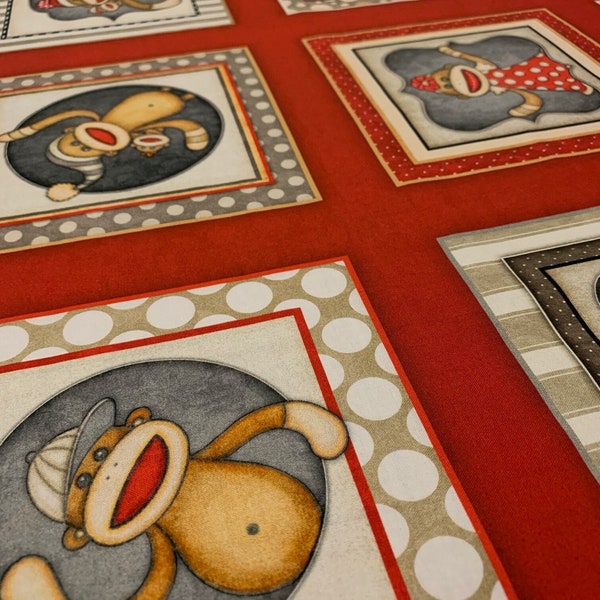 Sock Monkey Fabric - Etsy
