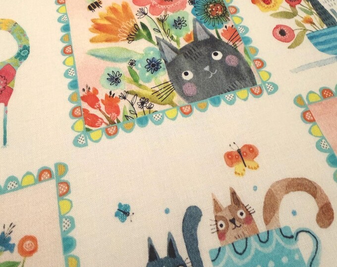 Garden Cats Panel by Terry Runyan | Cats | Flowers | Style# 16345 | 100 ...