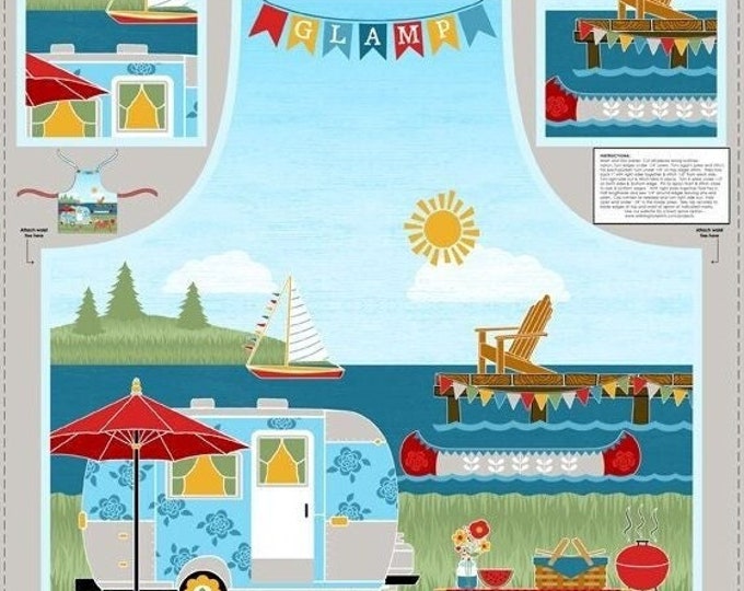Let's Go Glamping Apron Panel RARE OOP 100% Cotton Quilting Fabric by ...