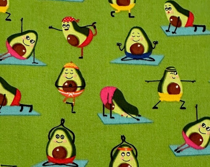 1/2 Yard Avocado Yoga | Yoga Poses | Green | Zen | Namaste | 100% ...