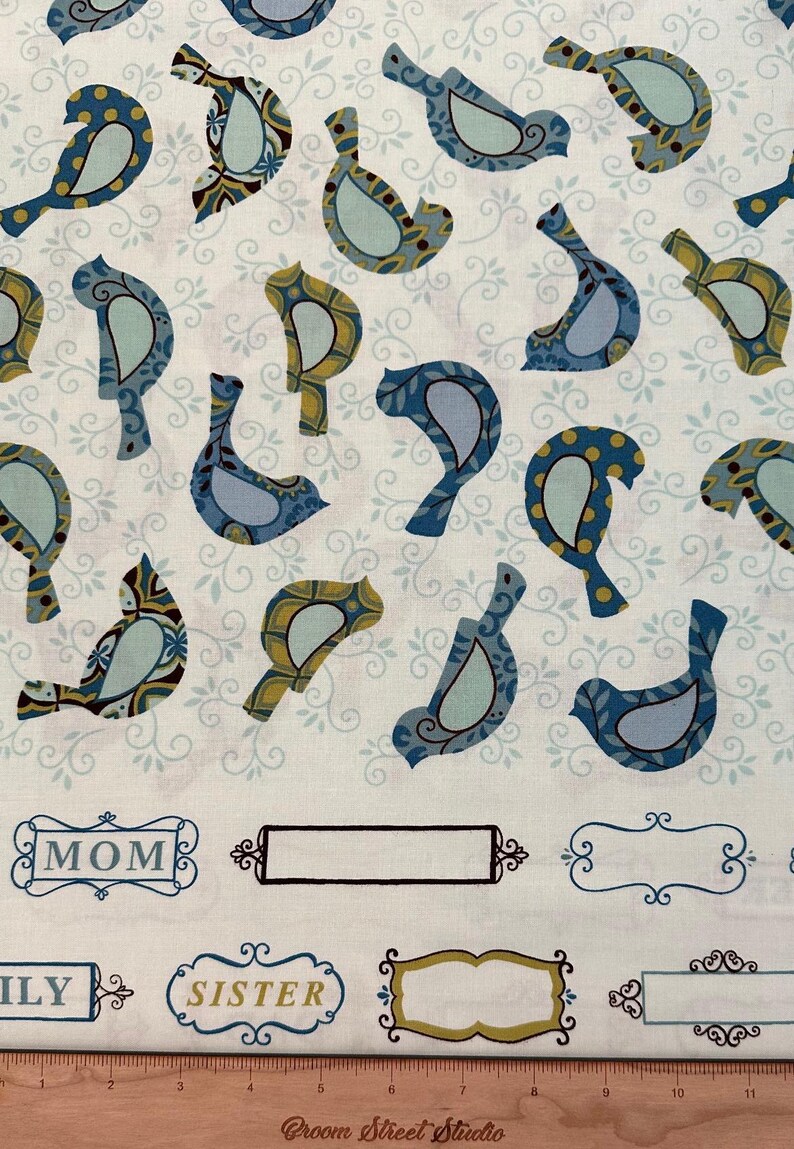Family Tree Double Border Panel by Deb Strain | Name Labels | Birds ...