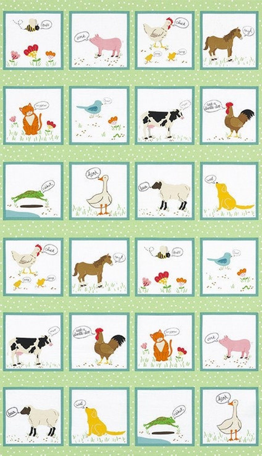 What Do the Animals Say? Panel by Katherine Lenius | Farm Animals | 100 ...