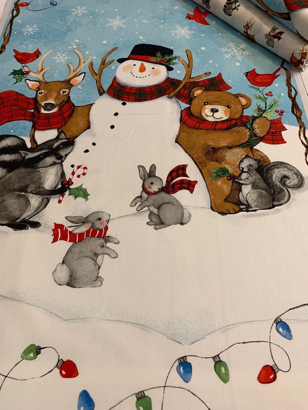 Nose to Nose Woodland Animal Panel by Susan Winget | Snowman | Deer ...
