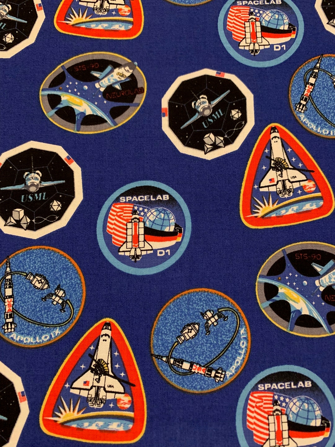 1/2 Yard Out of This World With NASA | Patches | Space | Rockets | 100% ...