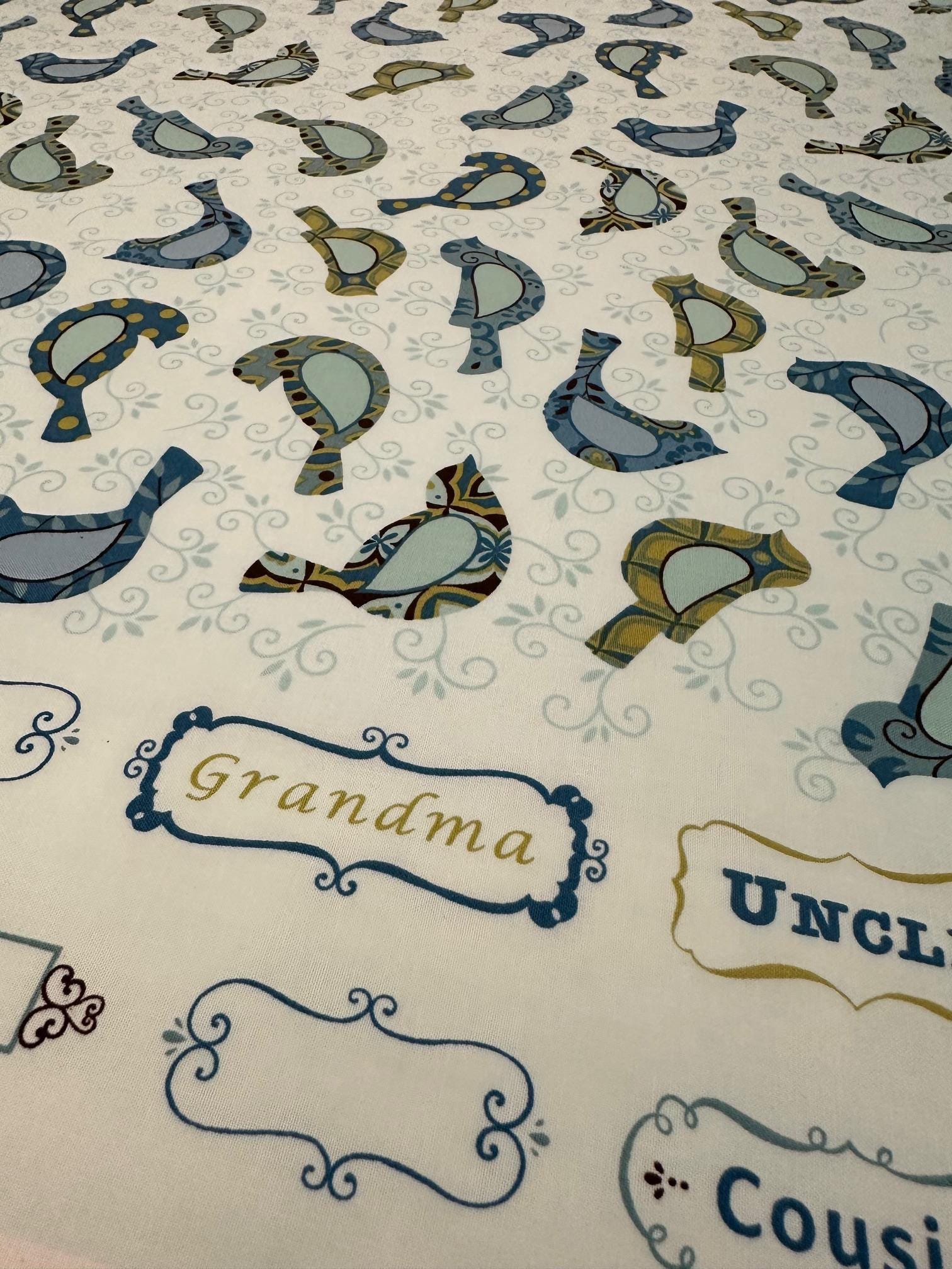 Family Tree Double Border Panel by Deb Strain | Name Labels | Birds ...