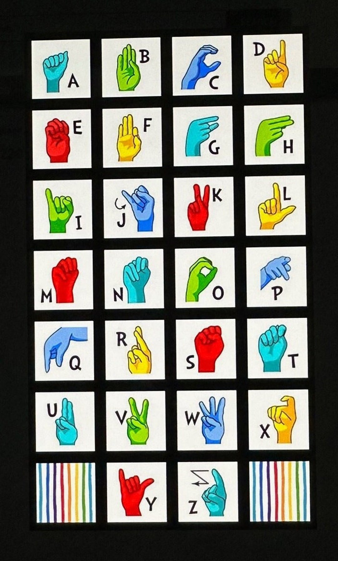 Sign Language Alphabet Panel Abc's Design 20220 100% Cotton Quilting ...