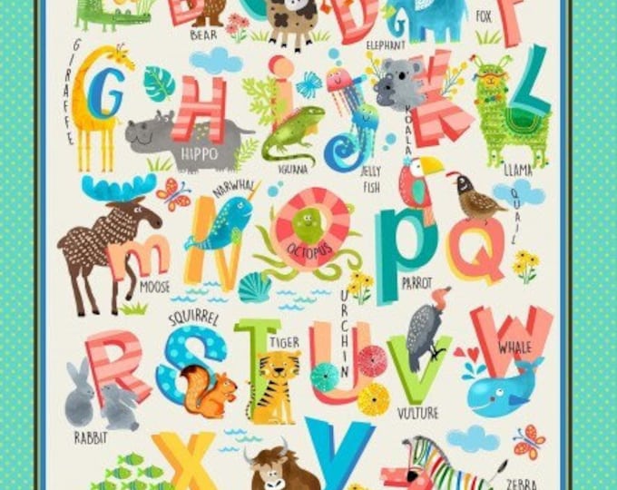 Alphabits Panel | Alphabet | Animals | Patt# CX11112 | 100 % Cotton ...
