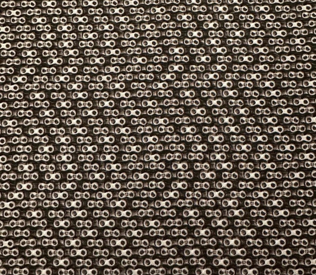 1/2 Yard Sweet Ride Bicycle Chain | Gray | Design# 60-222 | 100% Cotton ...