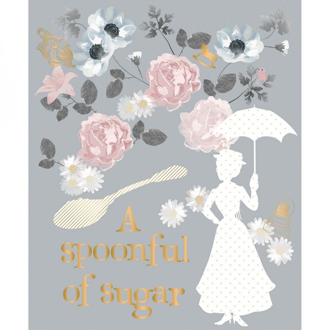 A Spoonful of Sugar Panel | Mary Poppins | Disney | Gold Metallic ...