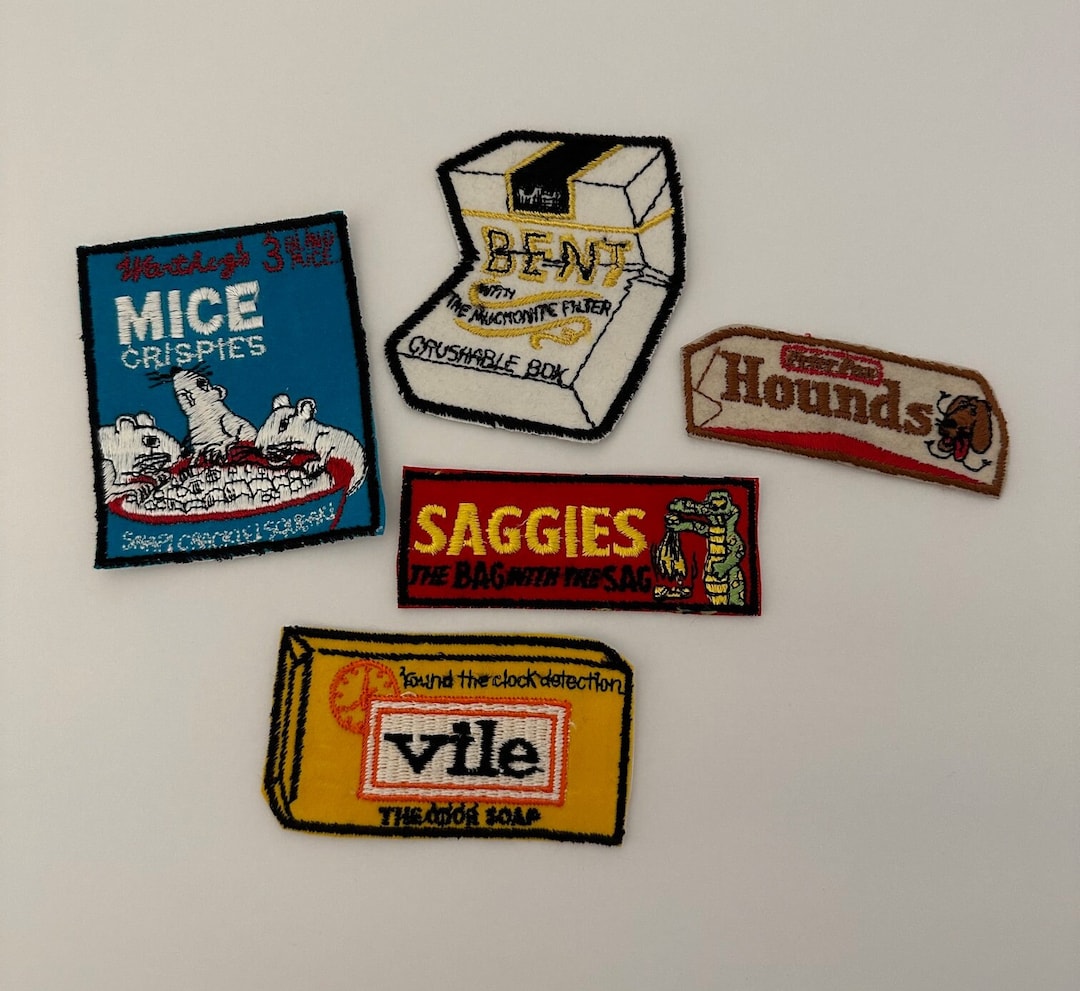 Vintage Wacky Kooky Patches | Embroidered | Sew-on | 1970's | Mice Crispies | Bent | Vile the ...