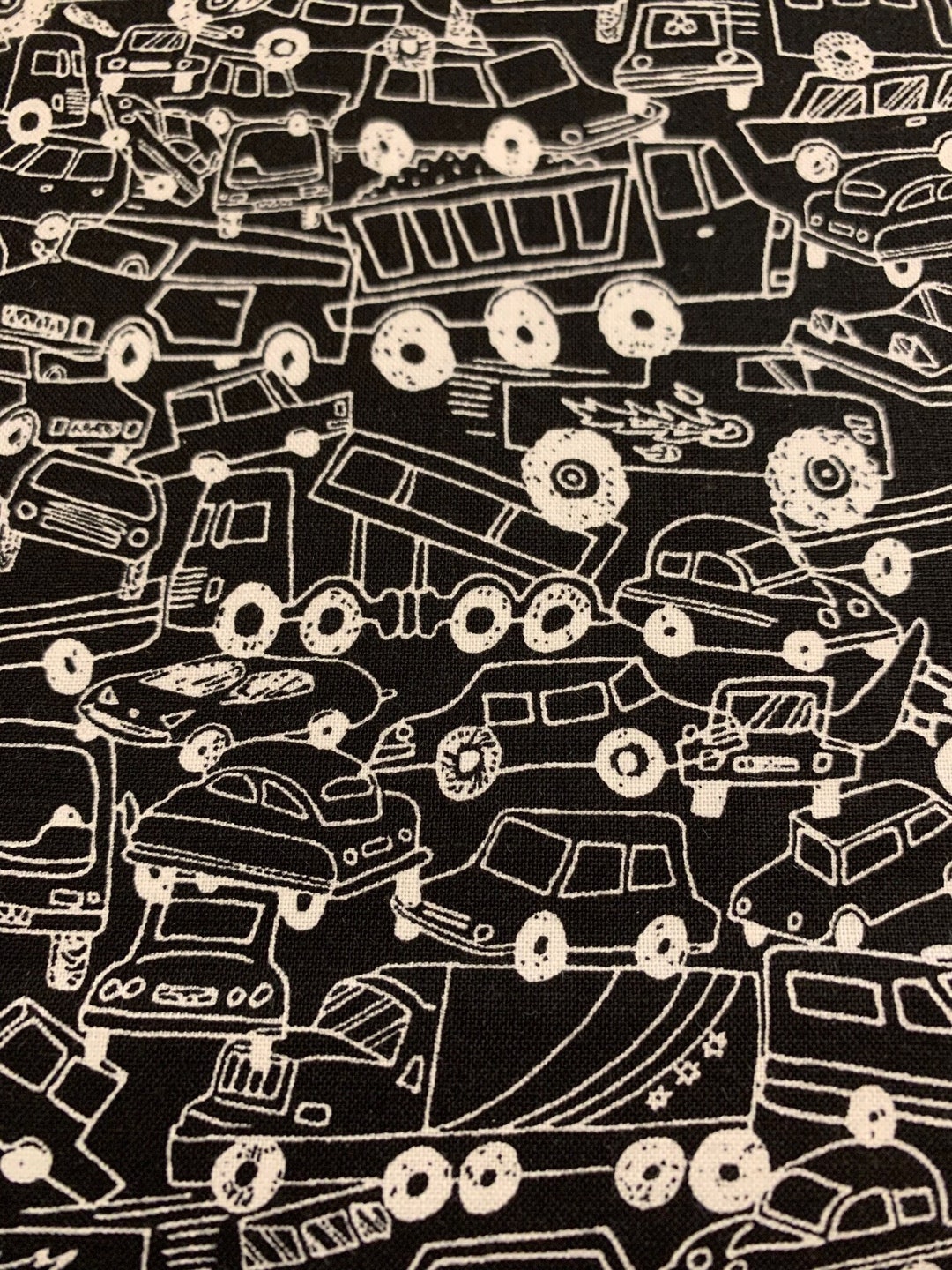 1/2 Yard Rush Hour | Traffic Jam | Cars | Trucks | Black & White | 100% ...