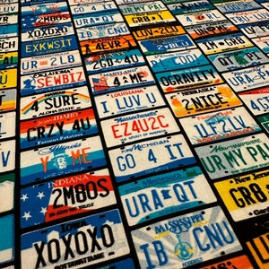 1/2 Yard License Plates | States | OOP | Travel | 100% Cotton Quilting ...