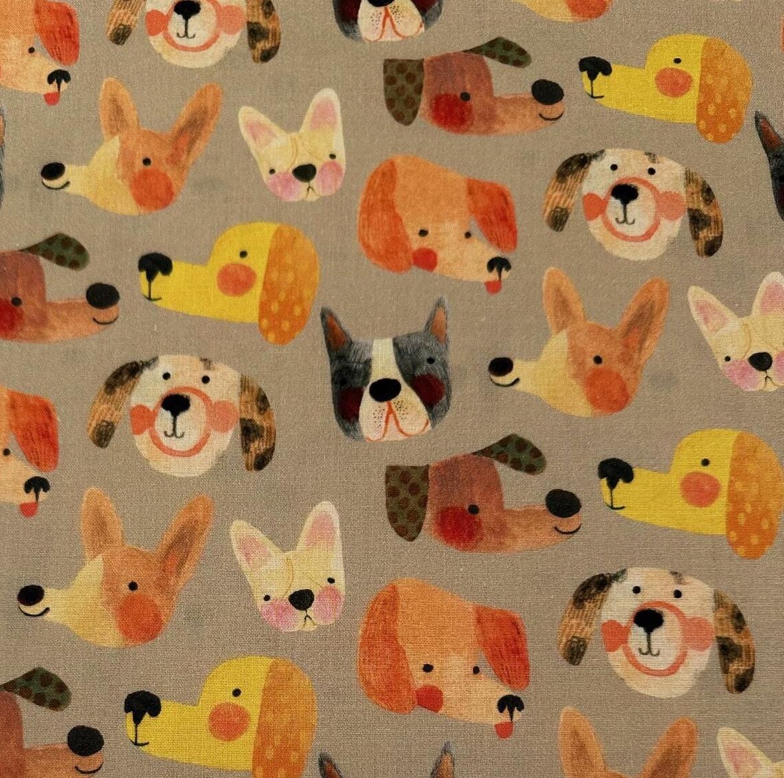 1/2 Yard Novelty Dogs by Shannon Snow | CP77541 | Dog Faces | 100% ...