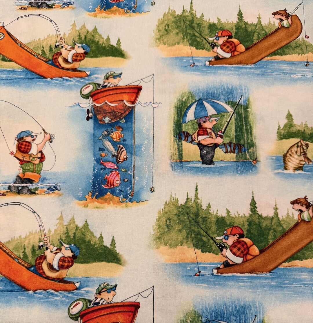 1/2 Yard It's A Guy Thing by Steve Vanderbosch | Fishing | Pattern ...