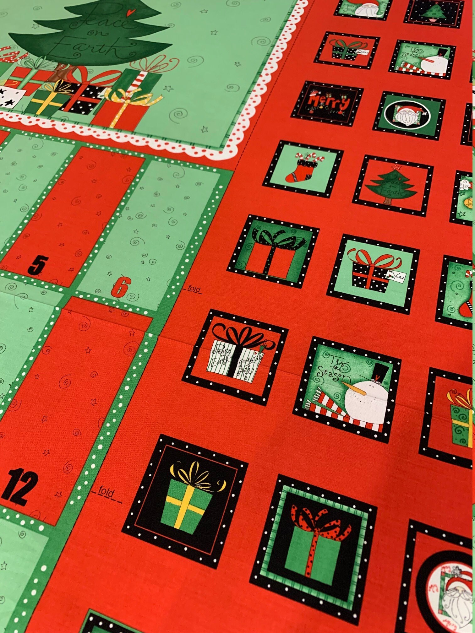 Happy Holly Days Advent Calendar Panel by Southseaimports | Ornaments ...