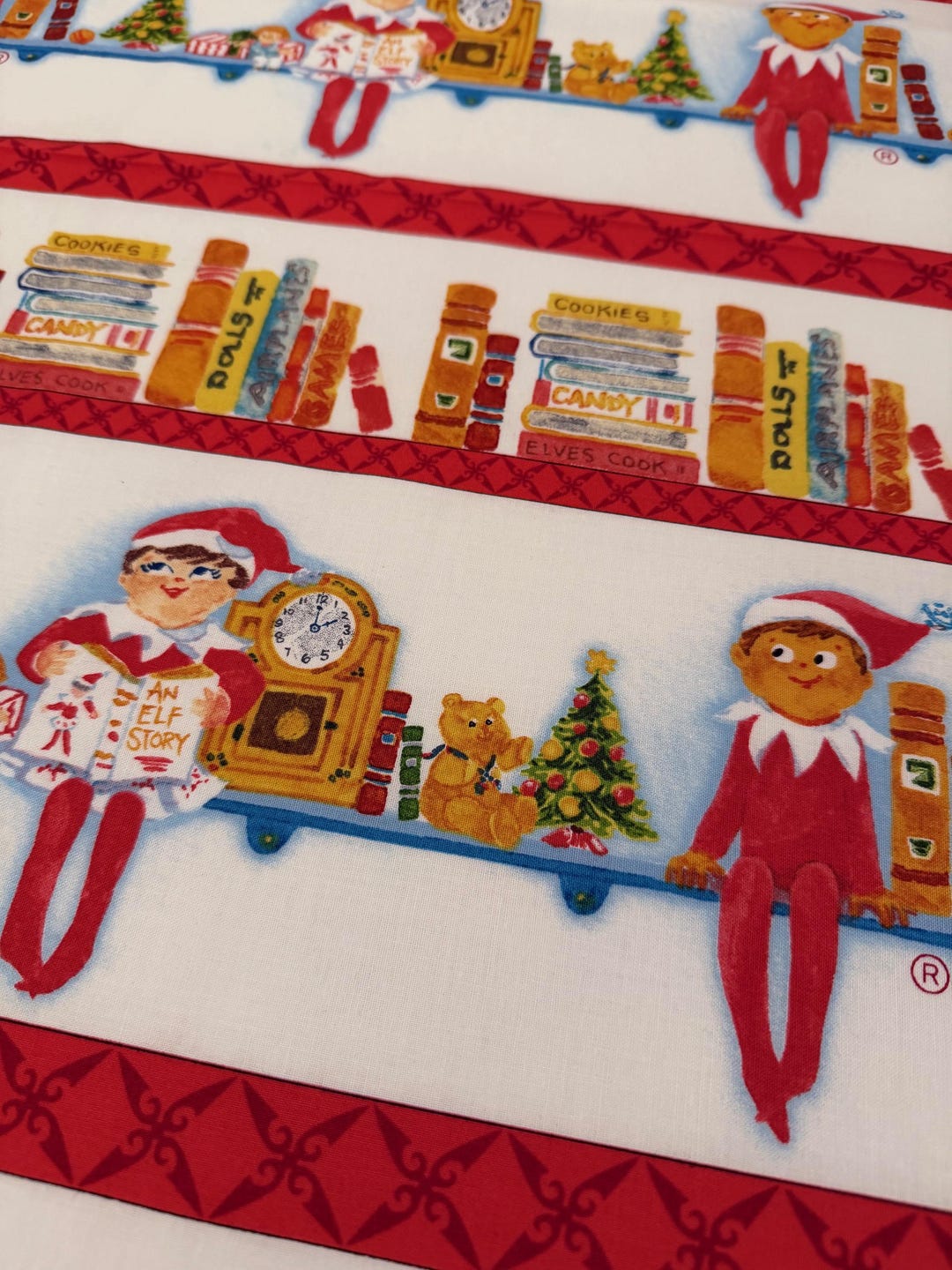 Elf Border Stripe | 24in Pattern Repeat | Christmas | Elves | Books ...
