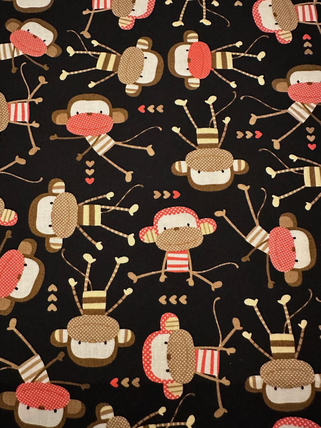 1/2 Yard Funky Monkey on Black | Patt# FUN-C1331 | OOP | 100% Cotton ...