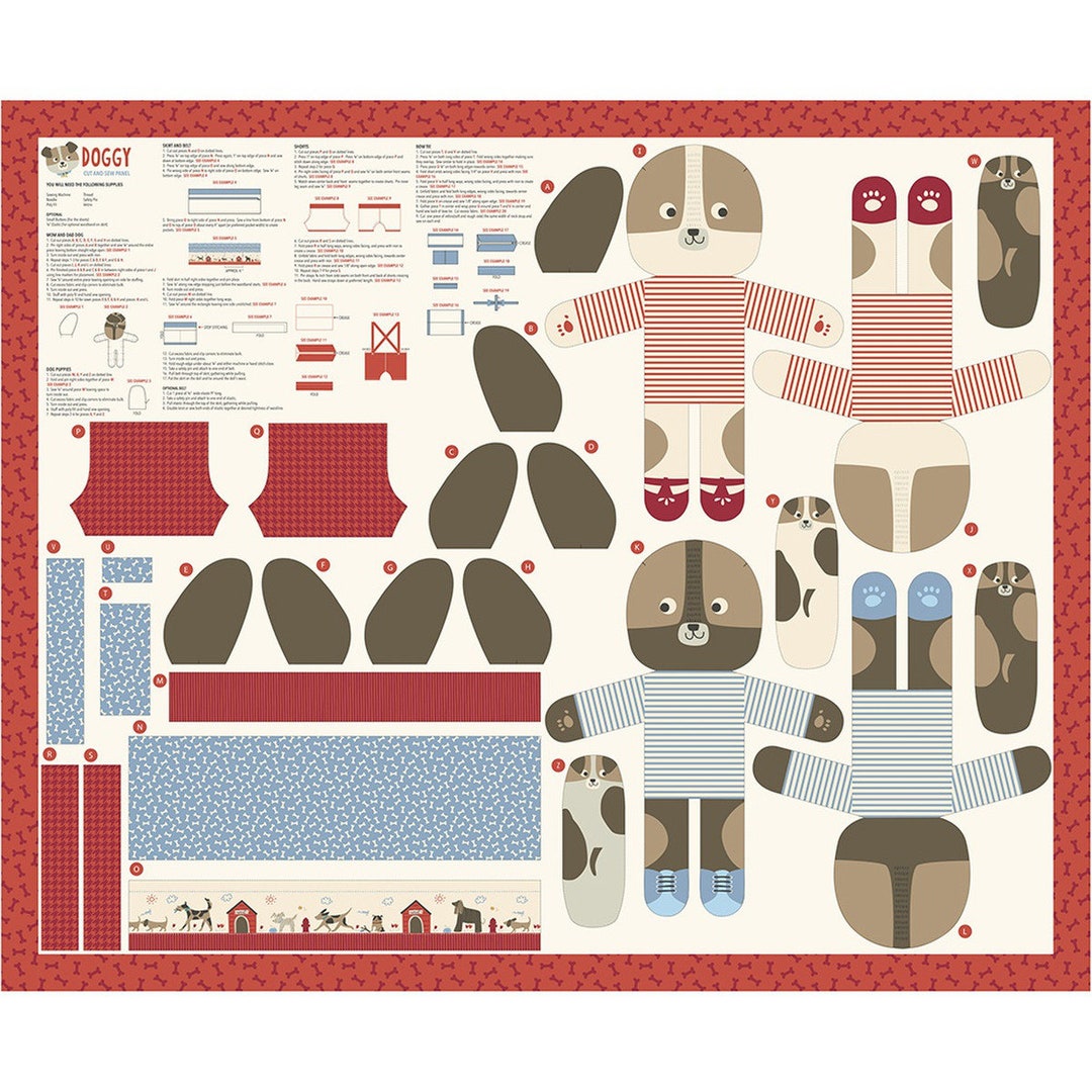 Dog Daze Animal Panel by Stacy Iest Hsu Cut and Sew Panel Stuffed Doggy ...
