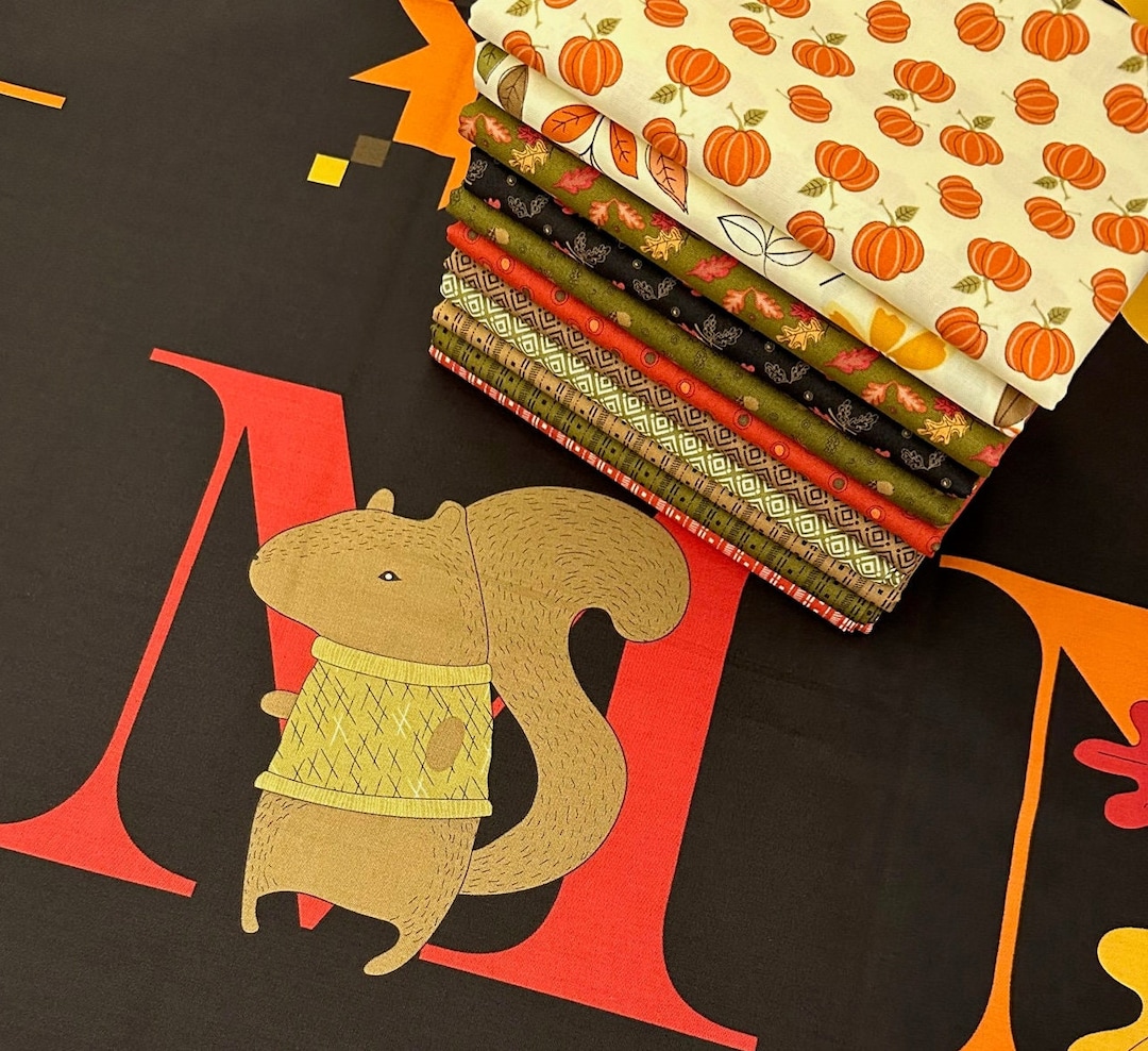 11 Piece Awesome Autumn Fat Quarter Bundle PLUS Panel | 1/2 Yards | Fall | | 100% Cotton ...