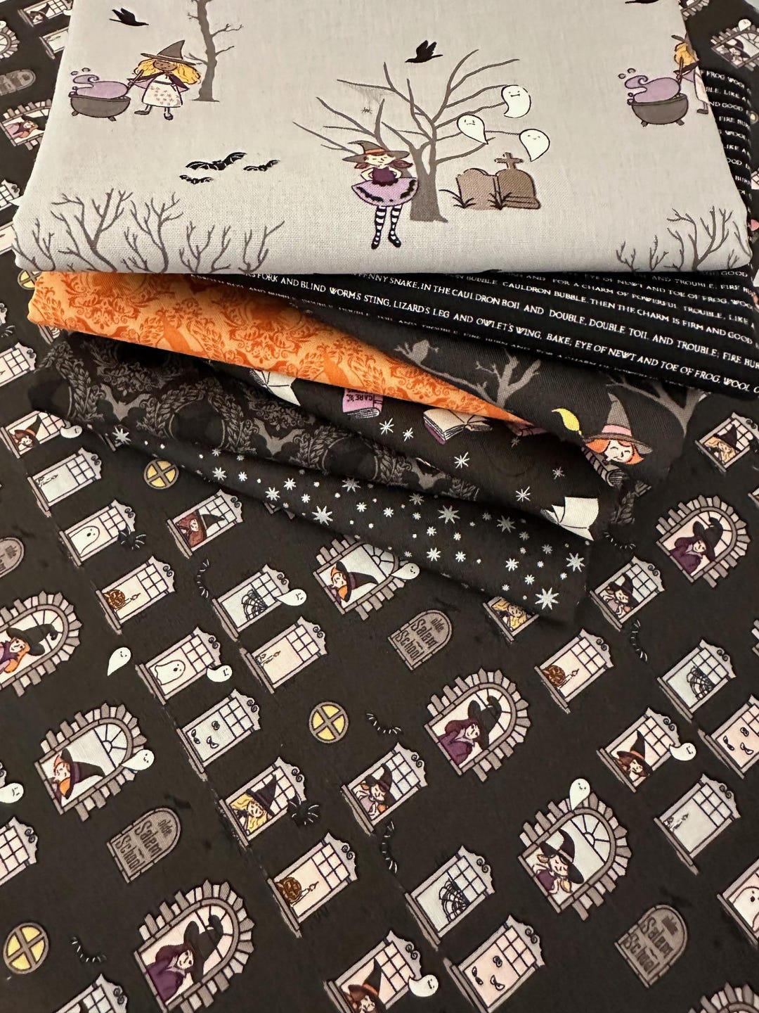 8 Piece Spooky School House 1/2 Yard Bundle | Halloween | 100% Cotton ...