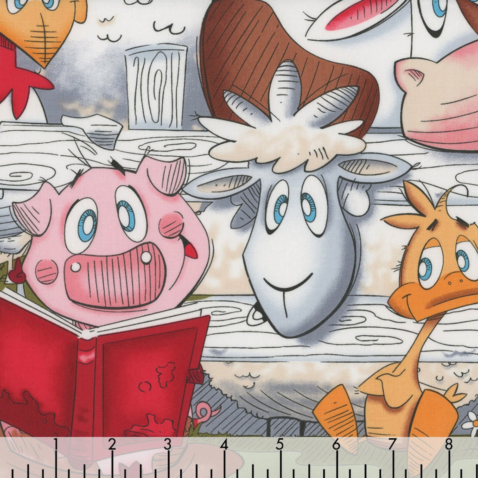 Farmyard Tails Farm Panel Barn Animals Pattern 6909P 100% Cotton ...