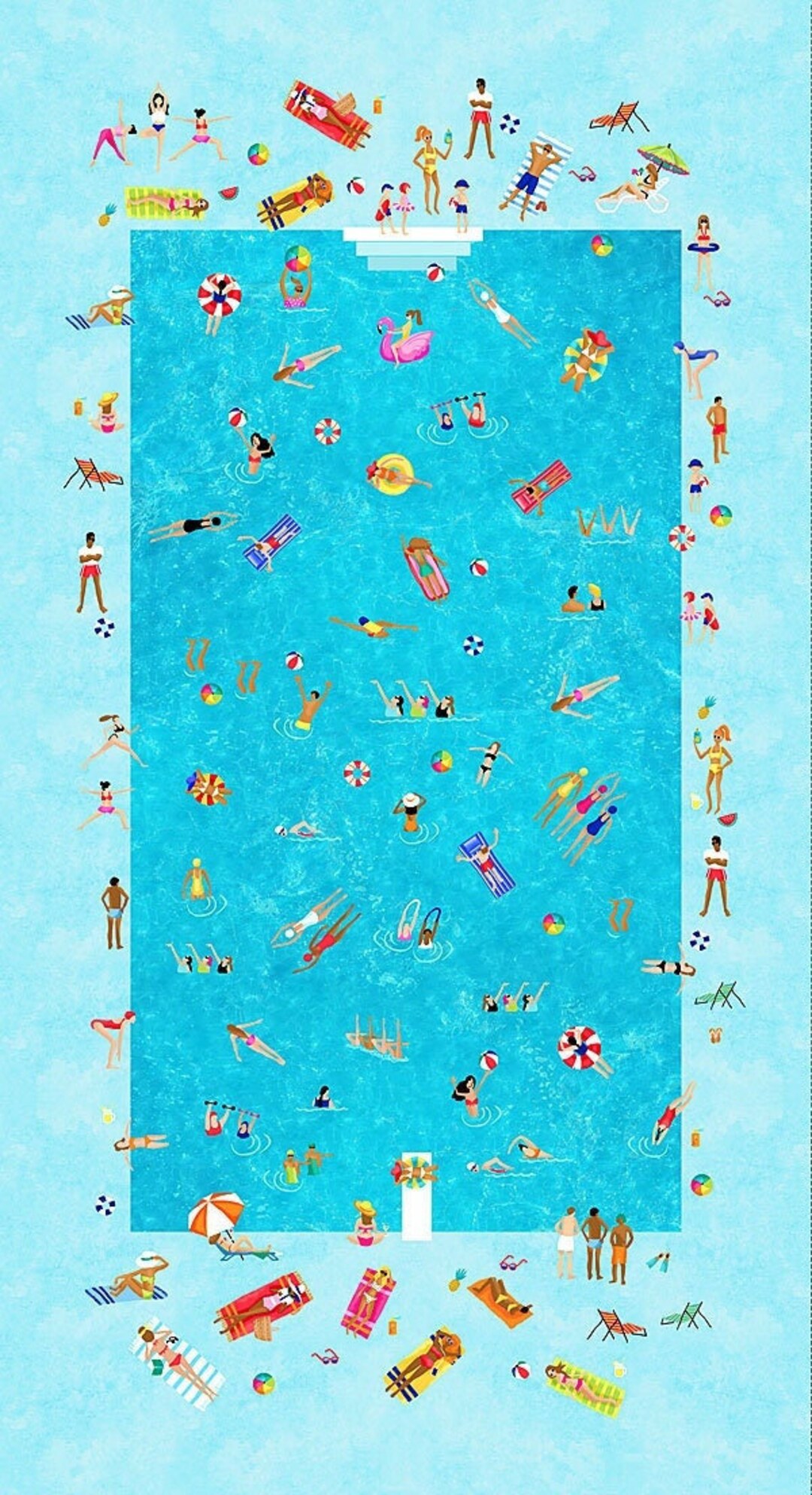 Pool Party Panel | Summer | Swimming | Life Guard | 100% Cotton ...