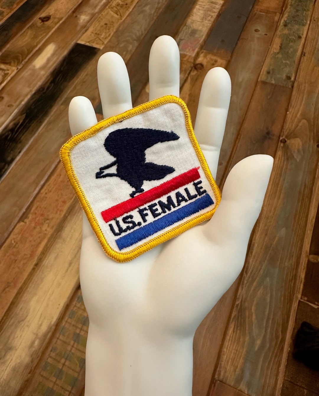 US Female Vintage Fabric Patch | Postal | Eagle | Embroidered | Sew-on ...