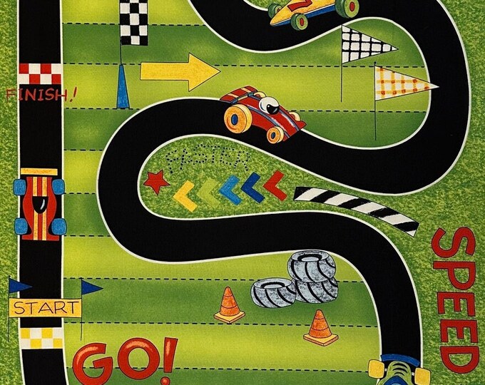 Race Day Play Mat Panel by Renae Lindgren | Race Track | Cars | OOP ...