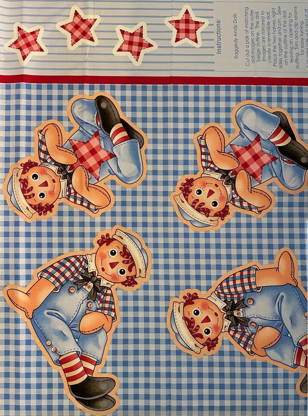 Raggedy Andy Dolls Panel | Stuffed Doll | Raggedy Ann | OOP | RARE ...