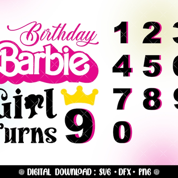 Barbie Birthday Svg - Etsy