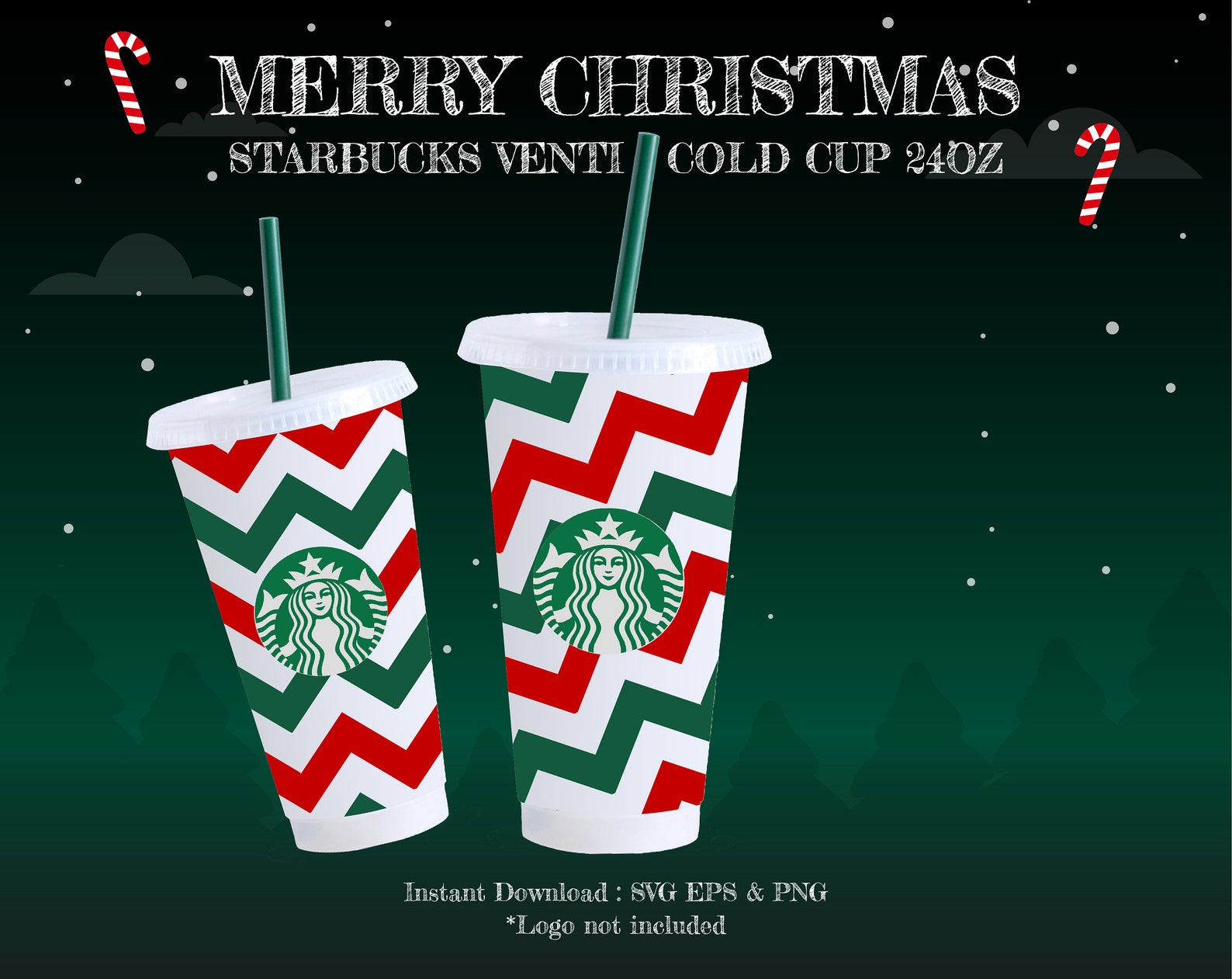 Christmas Pattern Starbucks Cup SVG Zigzag Pattern Starbuck | Etsy