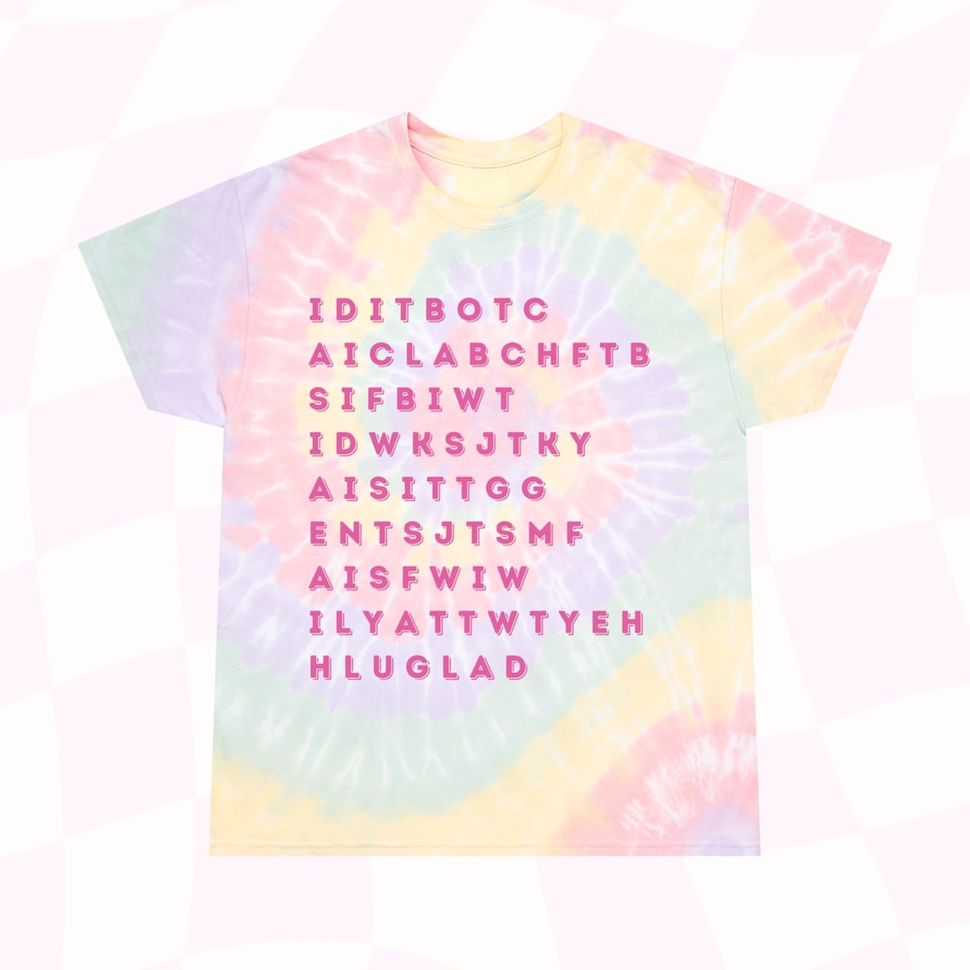Taylor Swift Cruel Summer Bridge Lyrics Modern Acronym Graphic Tie-dye ...