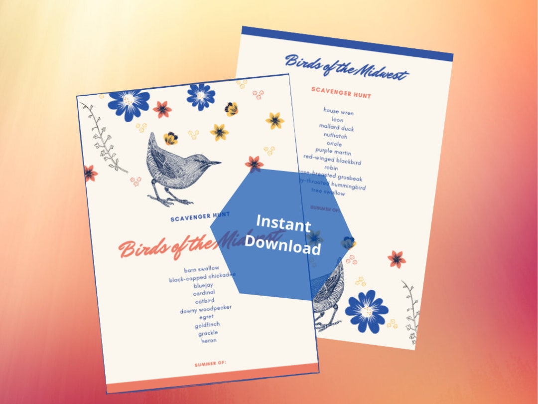 Birds of the Midwest Scavenger Hunt - Etsy