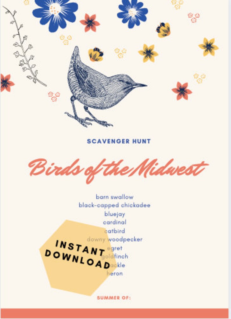 Birds of the Midwest Scavenger Hunt - Etsy