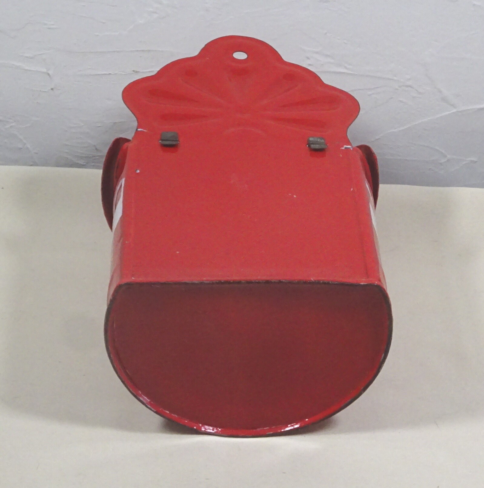 Vintage French Enamel Salt Box, Red and White Checkered Pattern ...