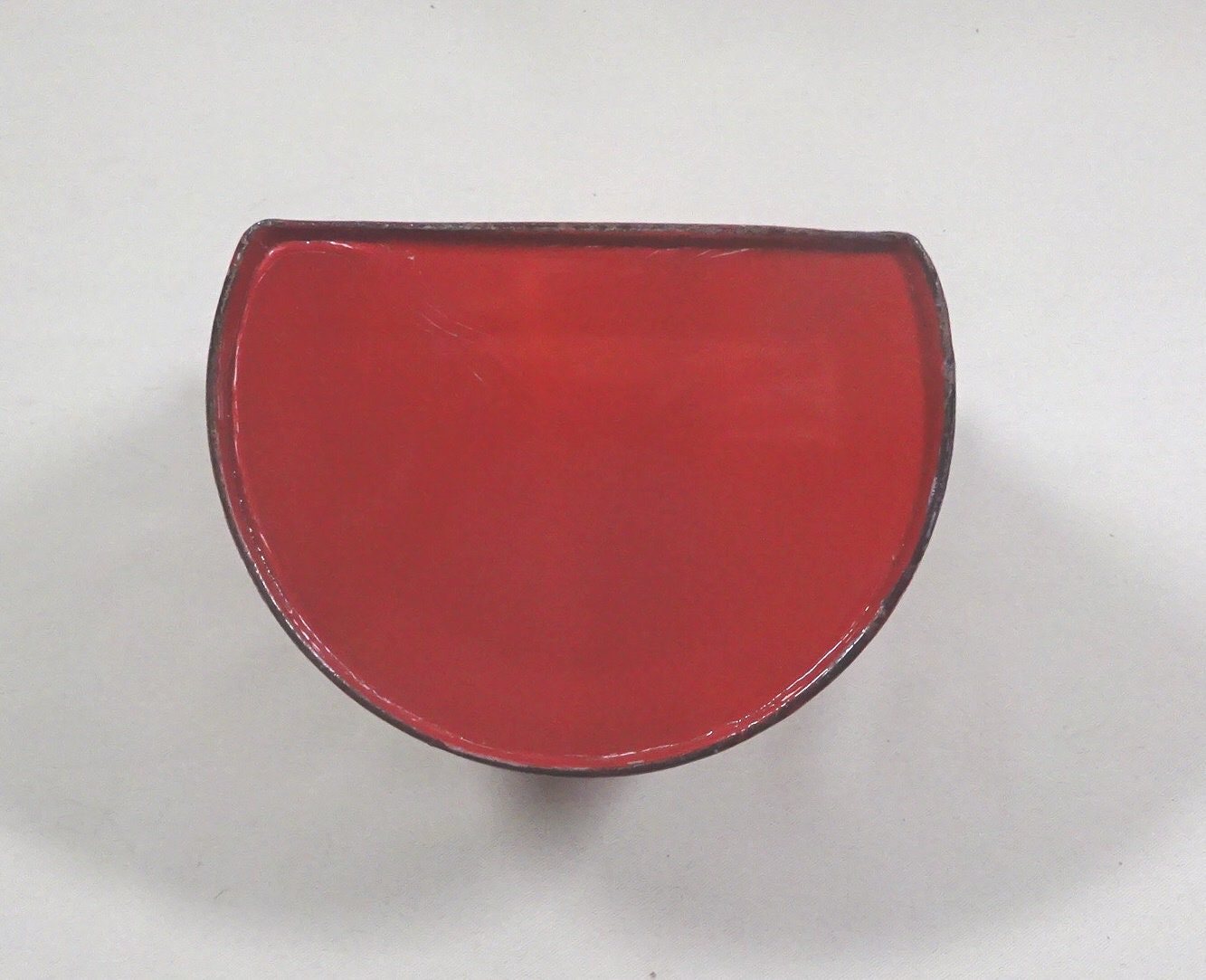 Vintage French Enamel Salt Box, Red and White Checkered Pattern ...