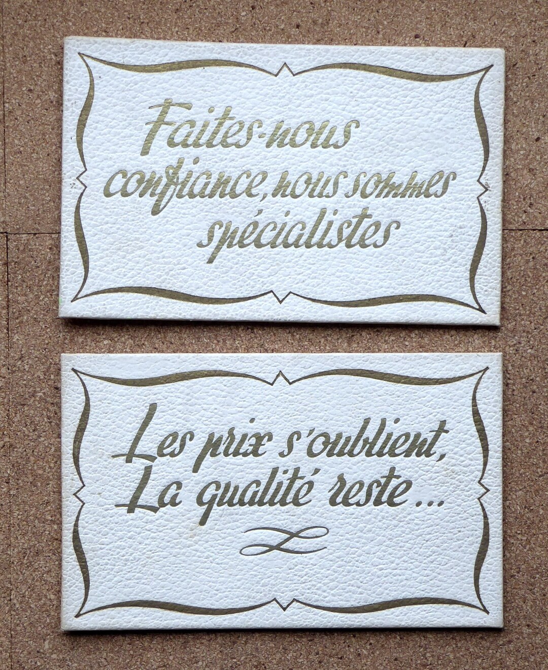 Beautiful Vintage French Shop Signs - "trust Us We Are Specialists" and ...