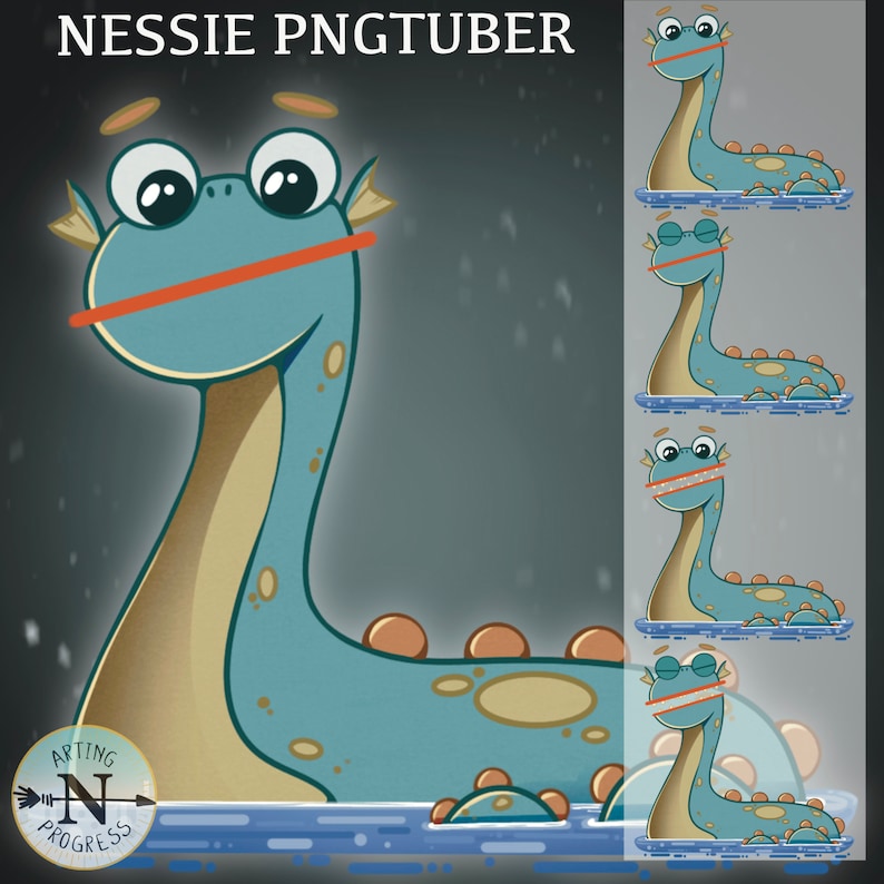 Pngtuber Loch Ness Monster - Nessie - Model for Discord, Twitch ...