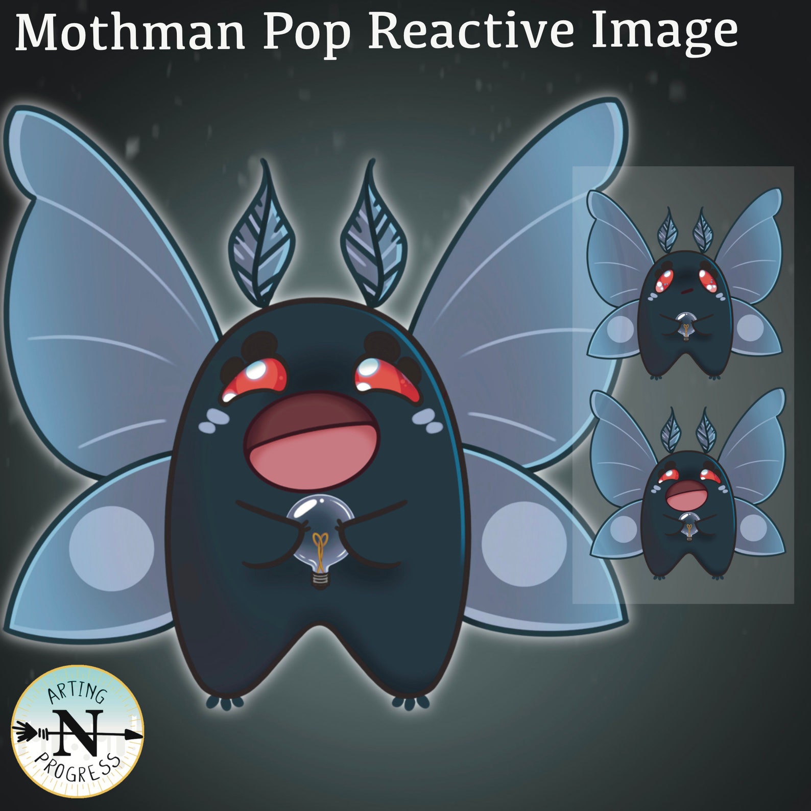 Mothman With Lightbulb Animated Emote - Twitch Asset - PNGTUBER Avatar ...